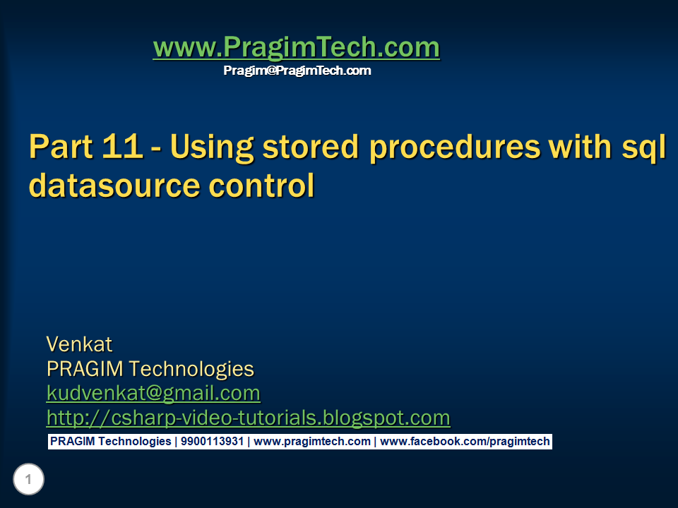 Sql Server Net And C Video Tutorial Part 11 Using Stored Procedures With Sql Datasource
