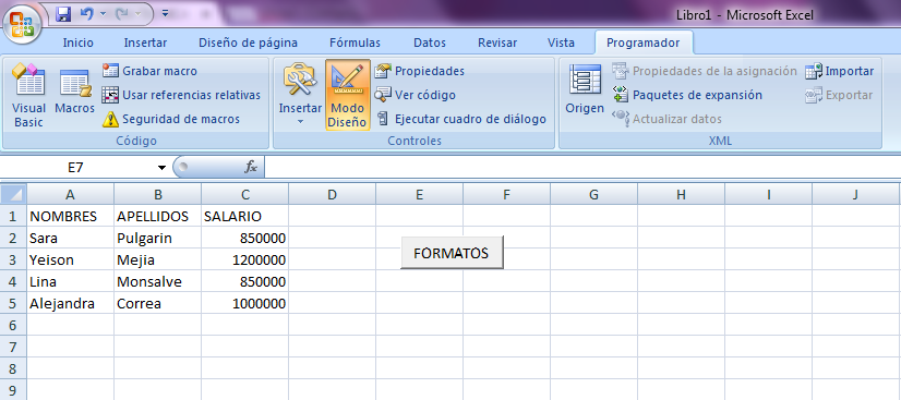 Media Tecnica: Programacion En Excel