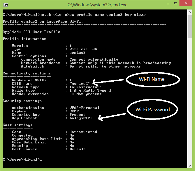 How To Hack Wi-Fi Password using command prompt - Nikunj.R.Satasiya