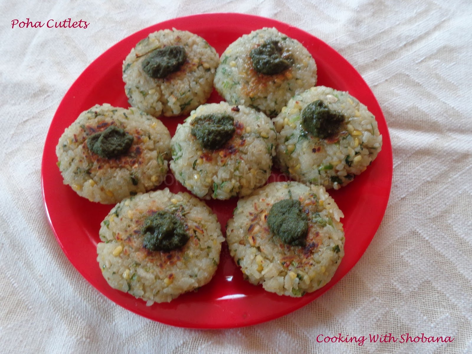 Cooking With Shobana : POHA (BEATEN RICE) CUTLETS
