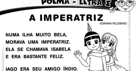 Poema e atividades com a letra I. - Aprender e Brincar