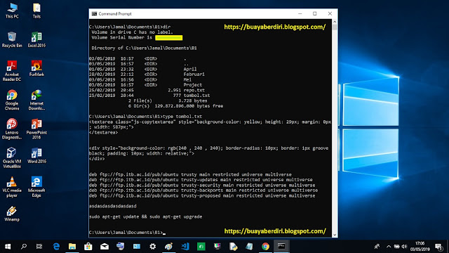 Cara membuka file di CMD Windows 10