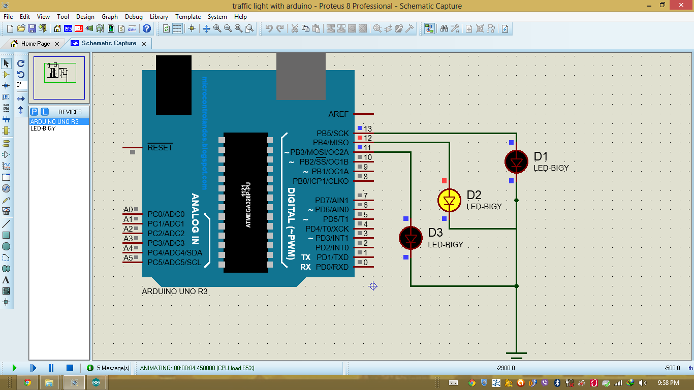 ecedreamer's blog: USING ARDUINO IN PROTEUS WITH TRAFFIC LIGHT PROJECT