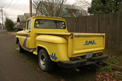 OLD PARKED CARS.: 1963 GMC Custom Stepside.