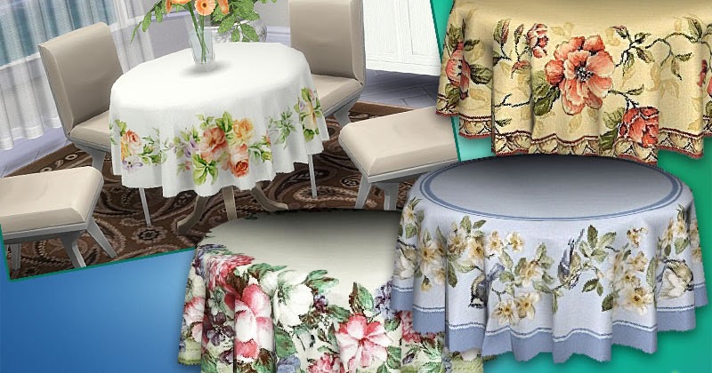 Corporation "SimsStroy": The Sims 4. Tablecloth round set 07.
