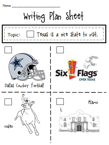 Writing with Picture Clues - Texas | First Grade Shenanigans