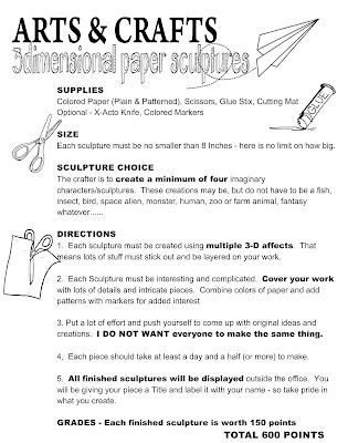 3D PAPER SCULPTURE LESSON