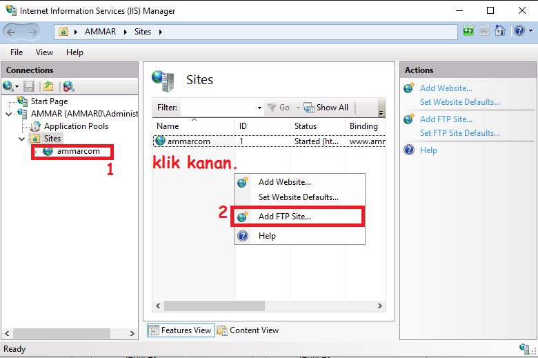 Cara mengkonfigurasi FTP Server (File Transfer Protocol) di Windows ...