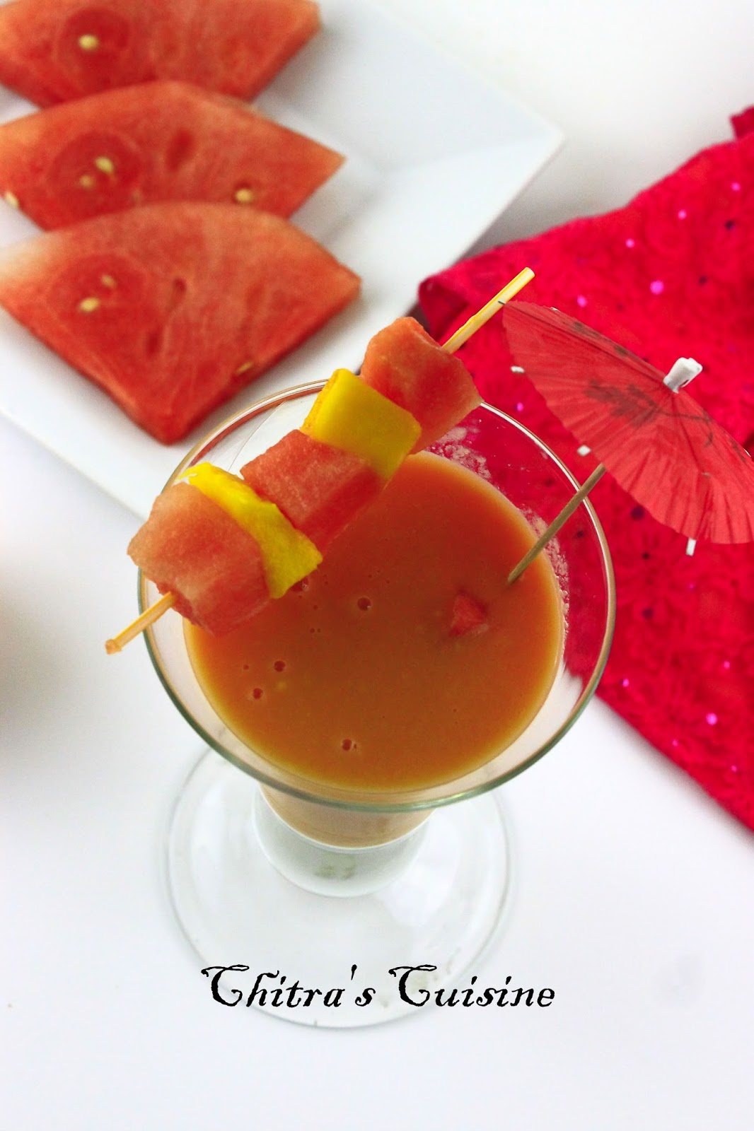 Chitra's Cuisine: Watermelon Mango Shake