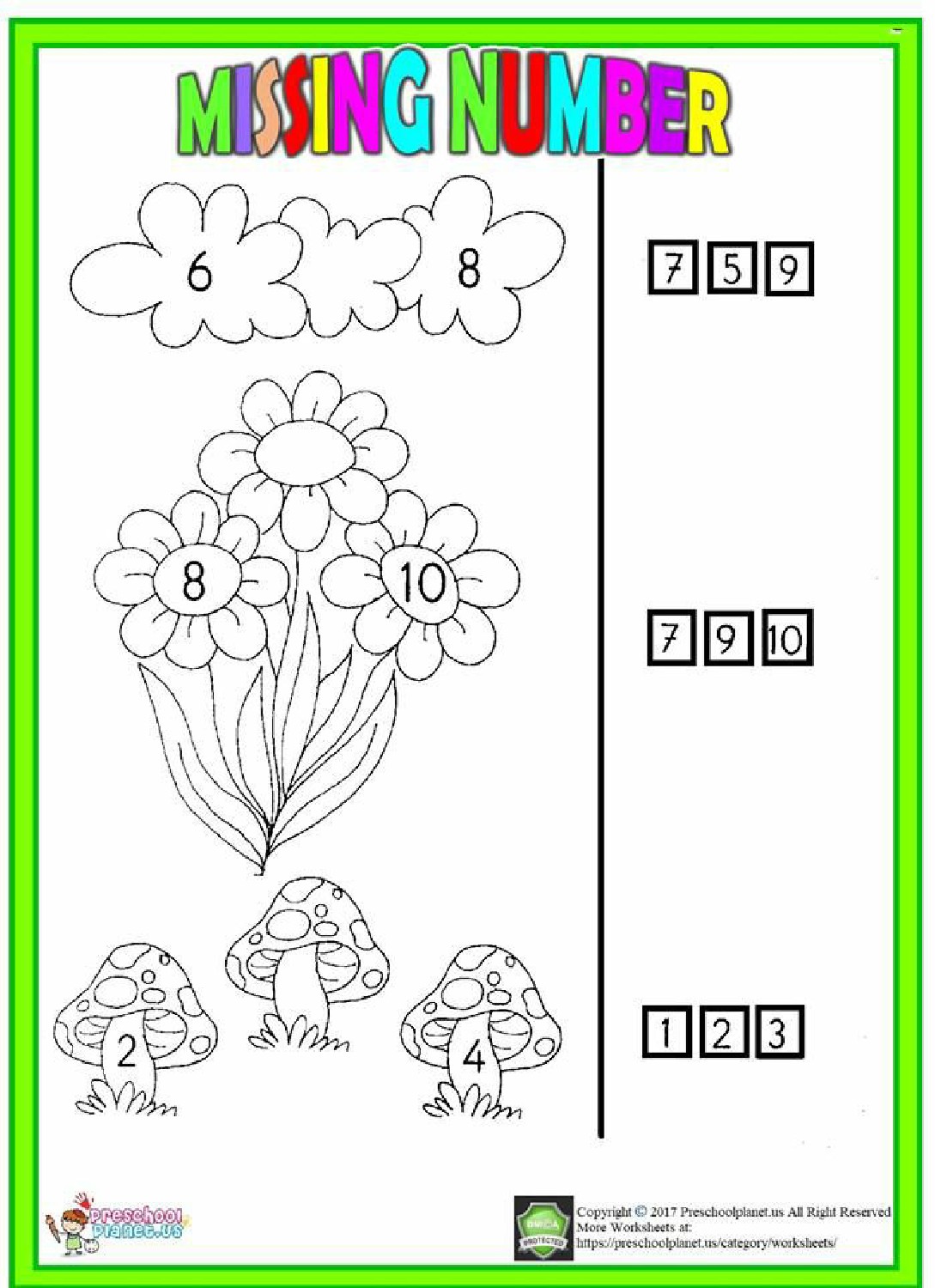 Printable Missing Number Worksheet - Malvorlage