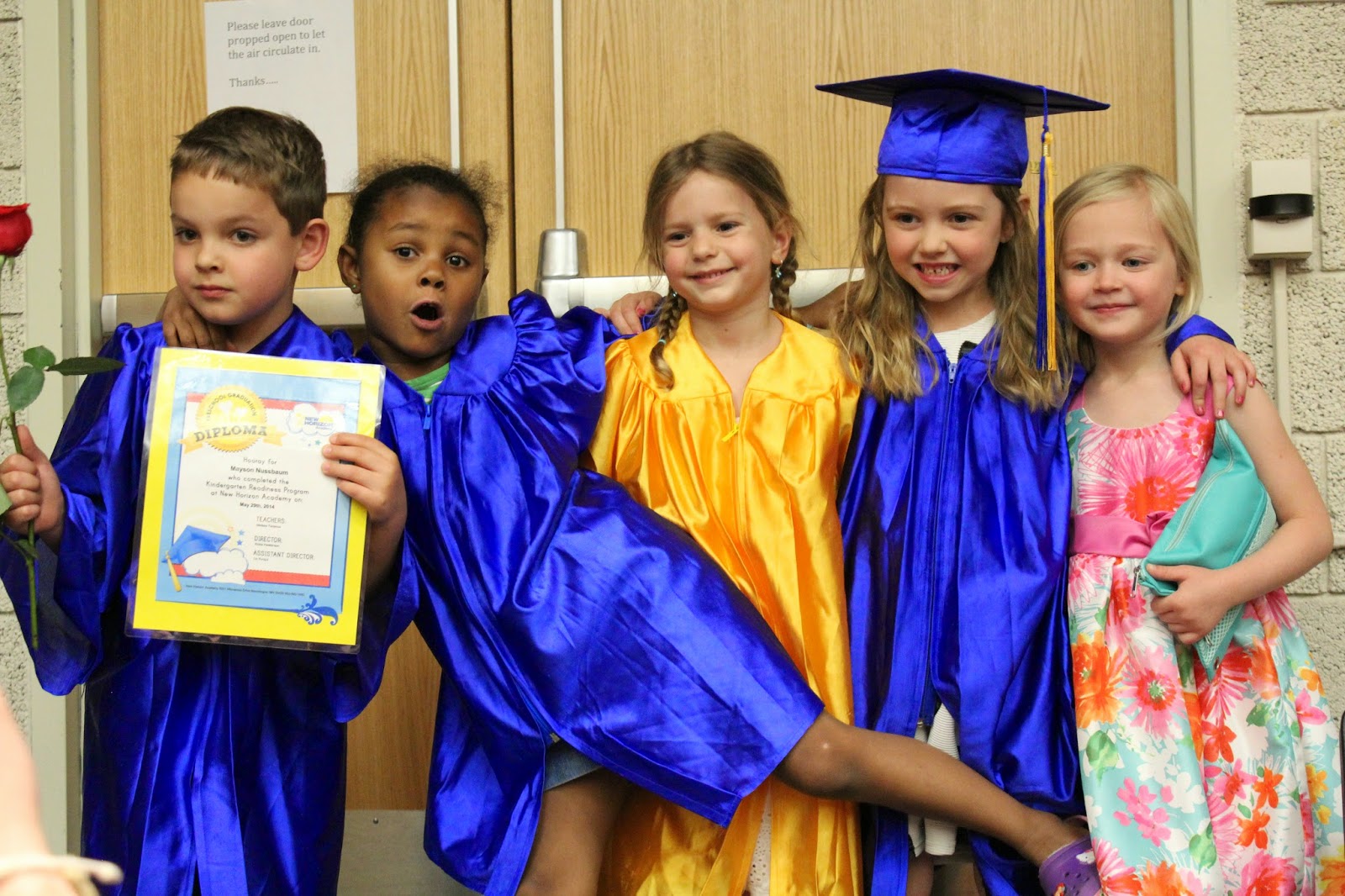 two daughters, one son: Preschool Graduation '14