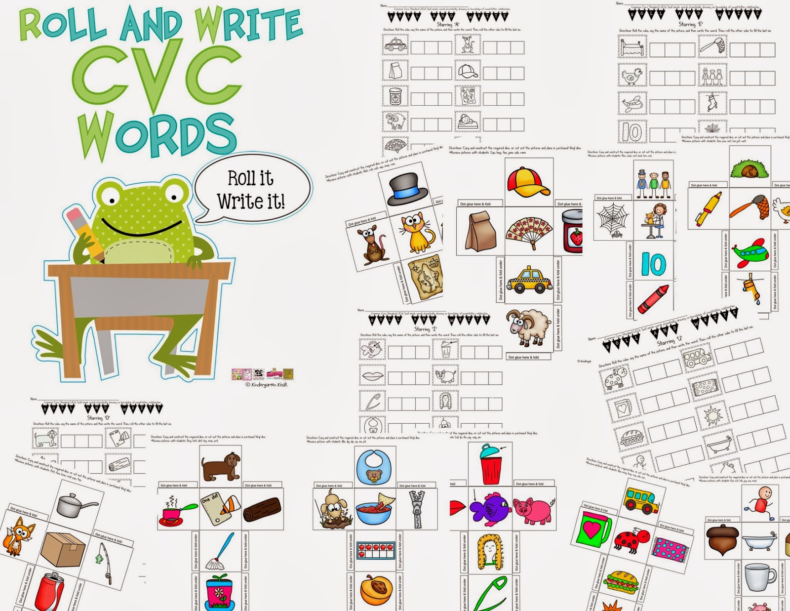 Kindergarten Kiosk: Roll and Write CVC Words