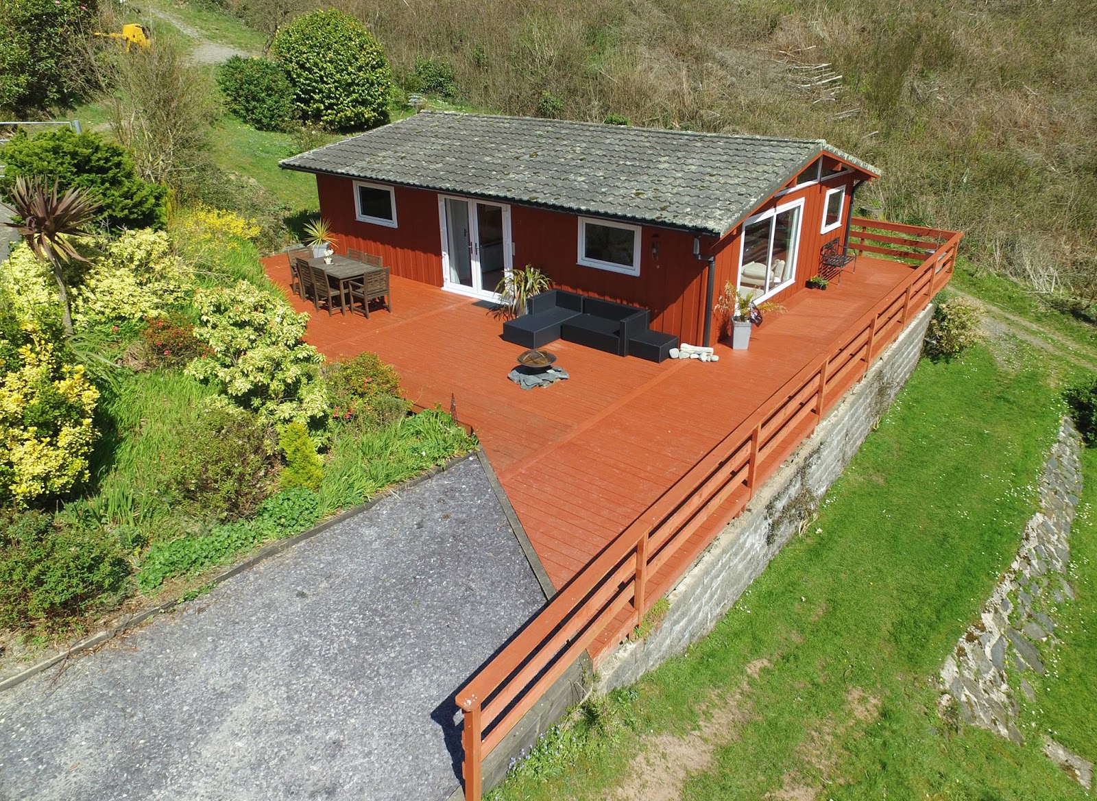 Aerial drone photos of decks