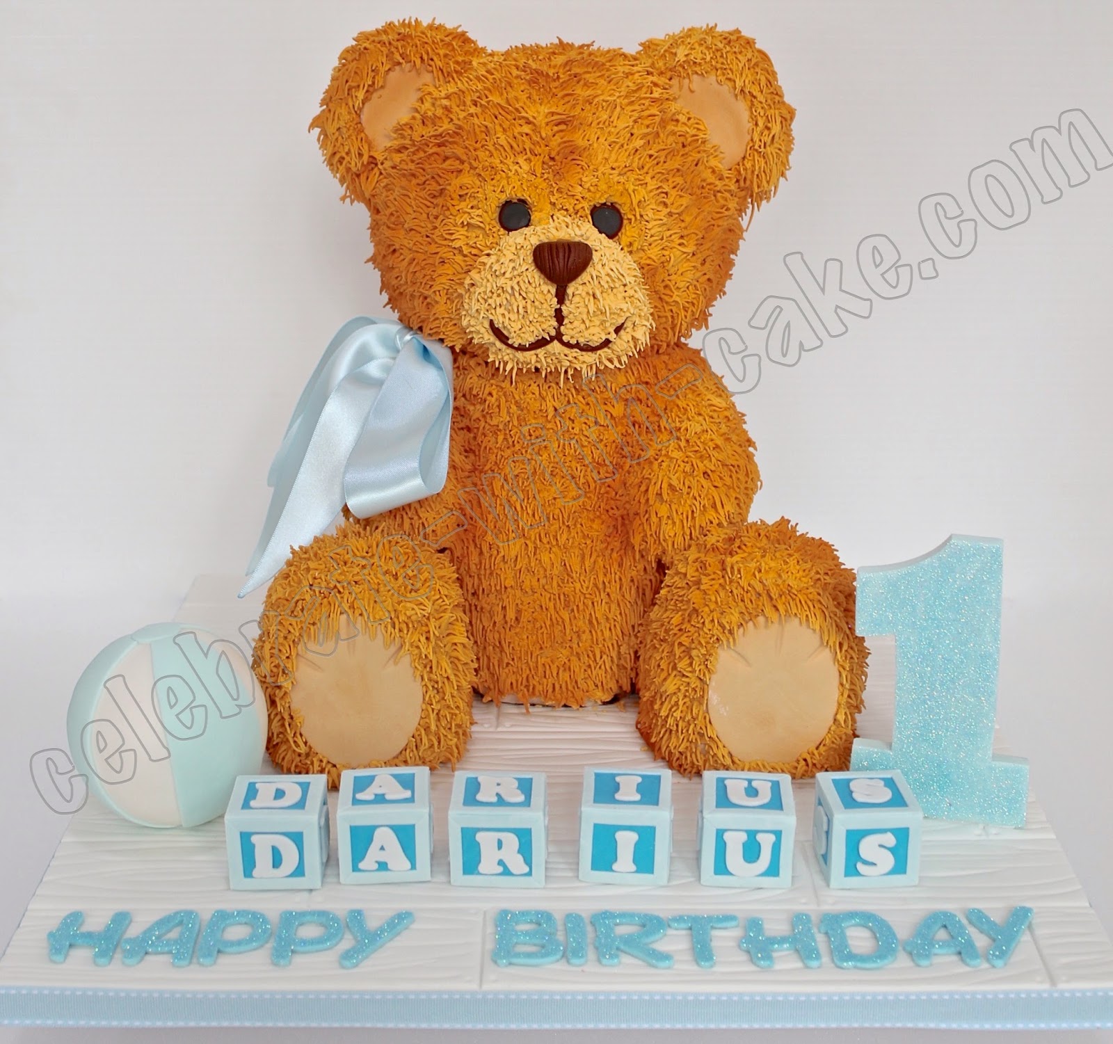 3D sculpted Teddy Bear Cake