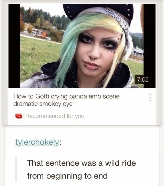 How to goth crying panda emo scene dramatic smokey eye, that sentence ...