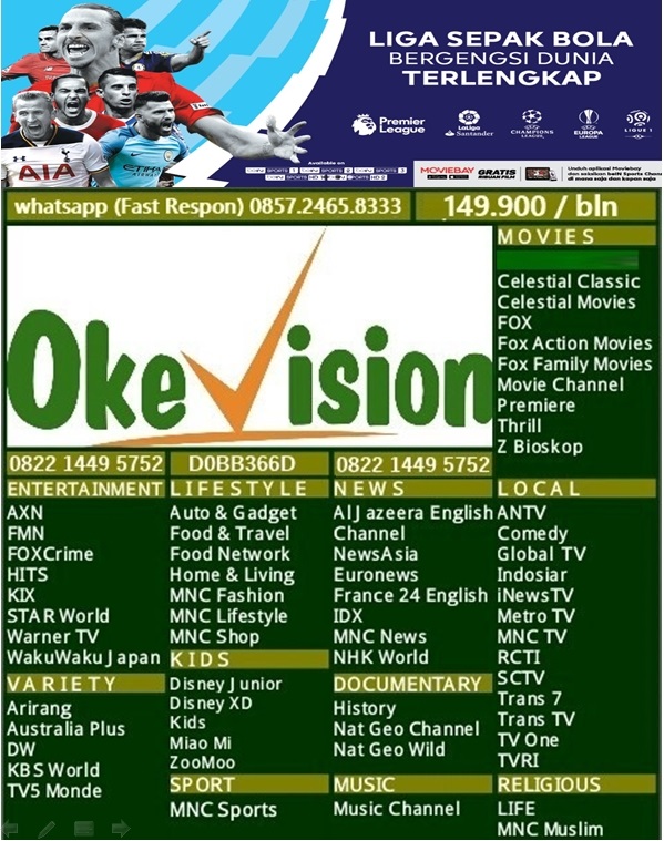 PASANG OKEVISION BANDUNG PROSES CEPAT Sales 082214495752 - PASANG ...