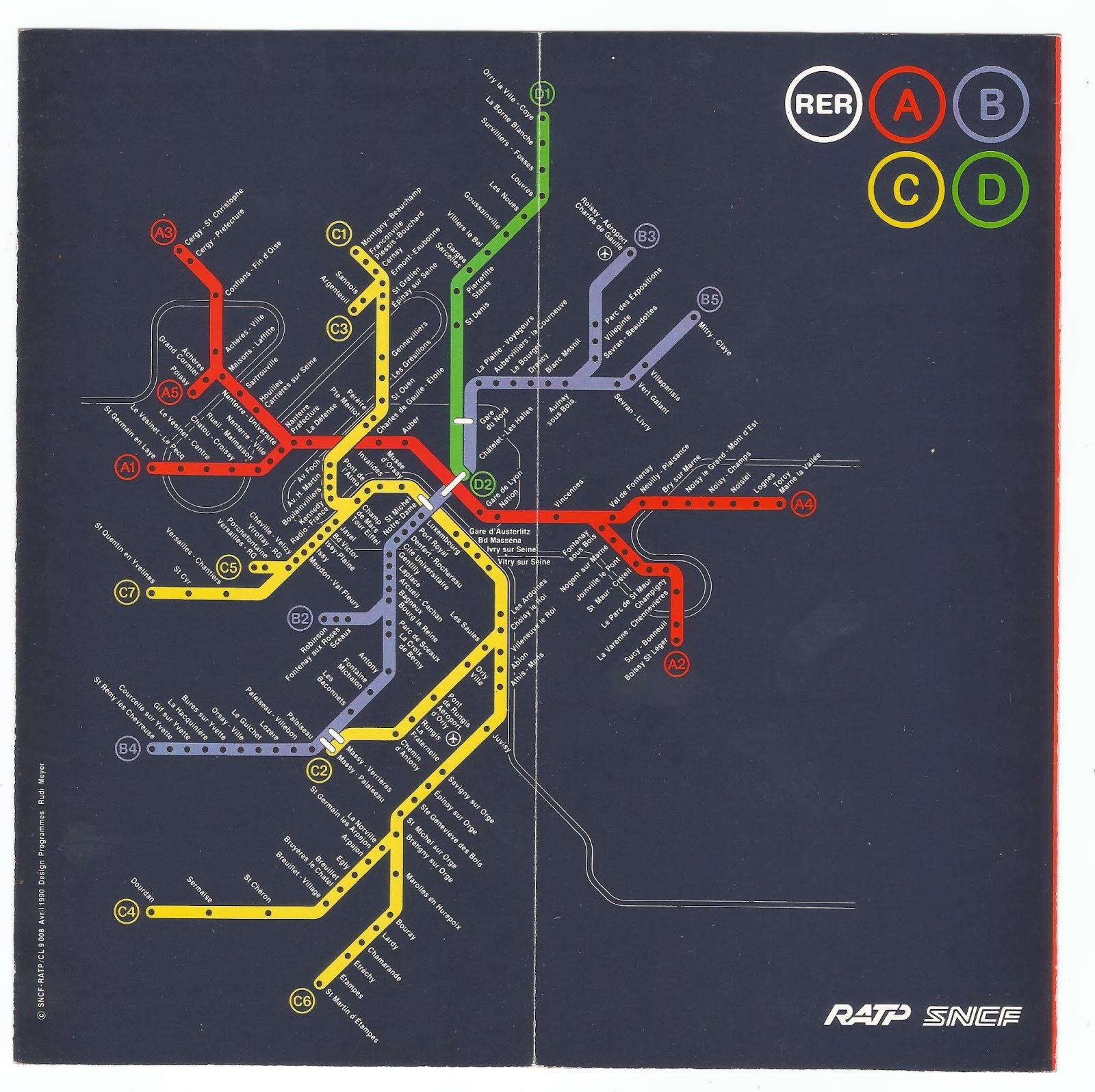 Bandicoot Republic: Paris Metro (and Bus) Map - May 1990