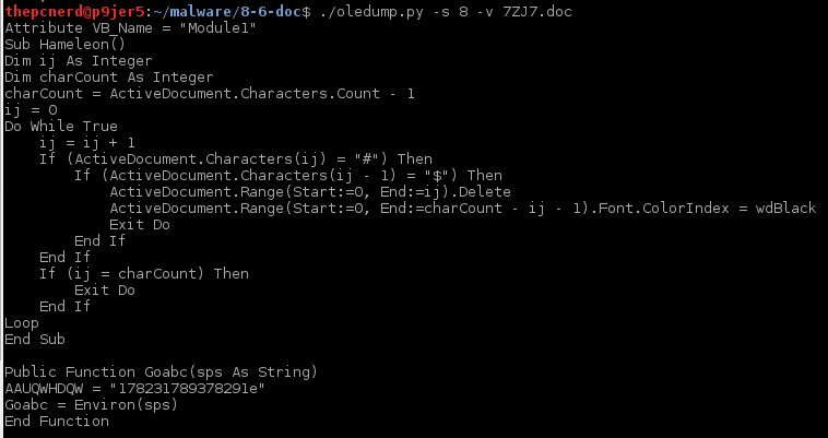 thepcn3rd - Passion for Infosec: Using oledump.py to pull Malicious ...