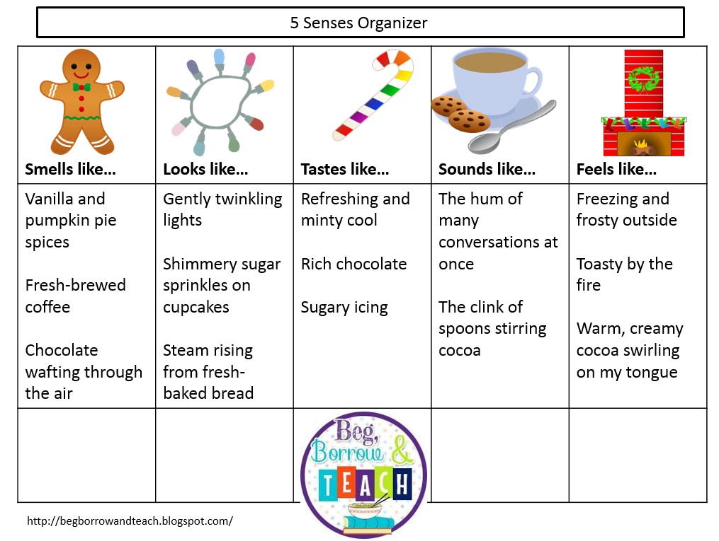 Beg, Borrow, and Teach!: Seasonal Sensory Writing: Winter Bakery