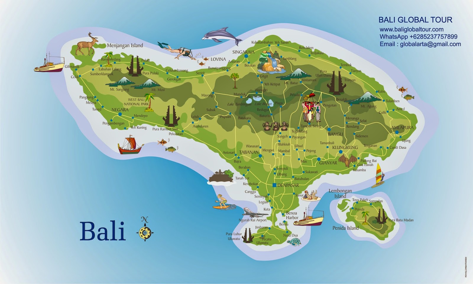 Peta Bali - Bali Global Tour