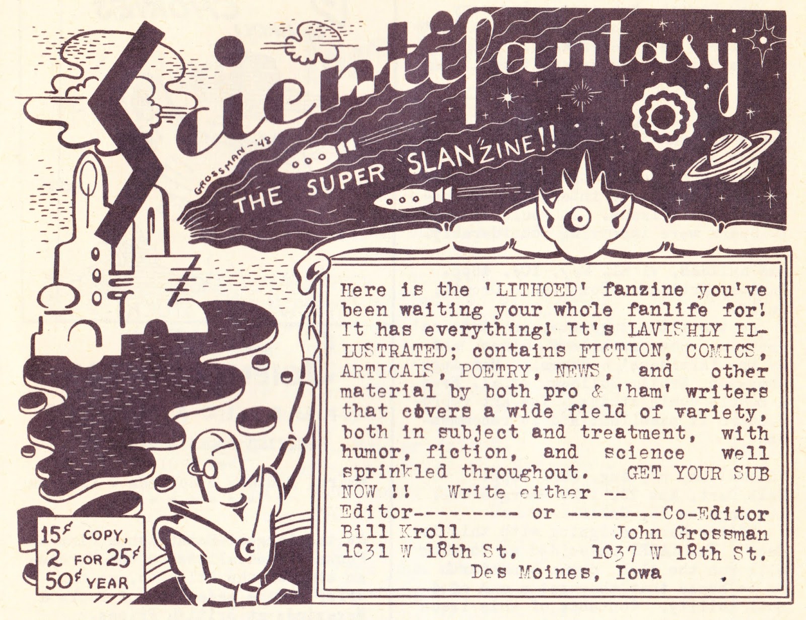 Papergreat: Fanzine flashback #3.5b: Fantasy Advertiser from 1948