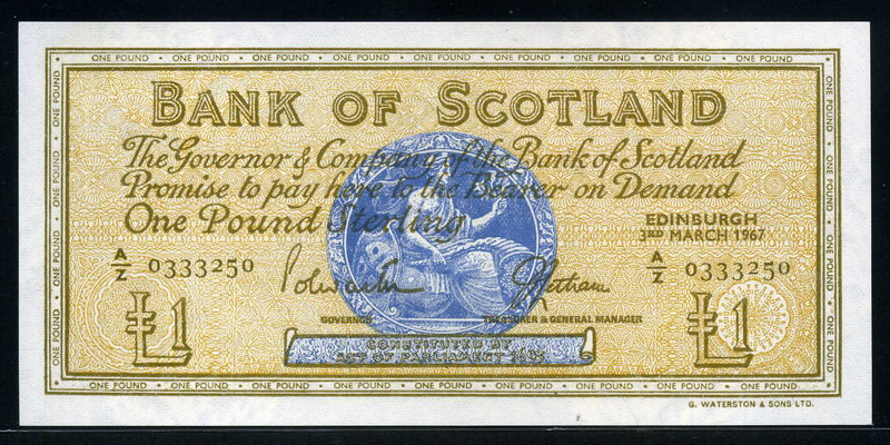 Bank of Scotland £ One Pound note|World Banknotes & Coins Pictures ...