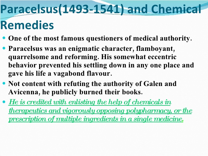 EXAMS AND ME : Paracelsus: Alchemy