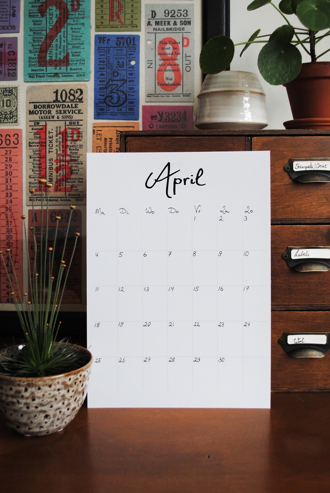 Dutch Design on a Budget: Free printable | Kalender april, mei & juni