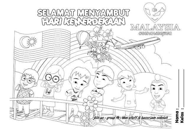 Merdeka Coloring Pages For Kids ~ Parenting Times