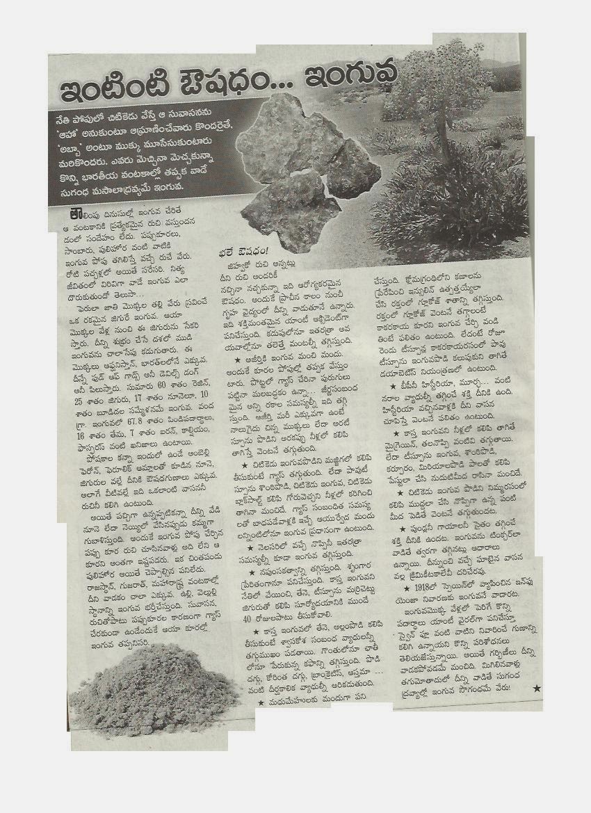 AYURVEDAM - ఆయుర్వేదం: MORE USES INGUVA / HING - AYURVEDAM