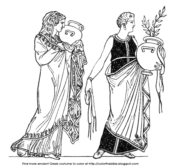 Color These Gowns Worn by Ancient Greek Women | Color The Bible