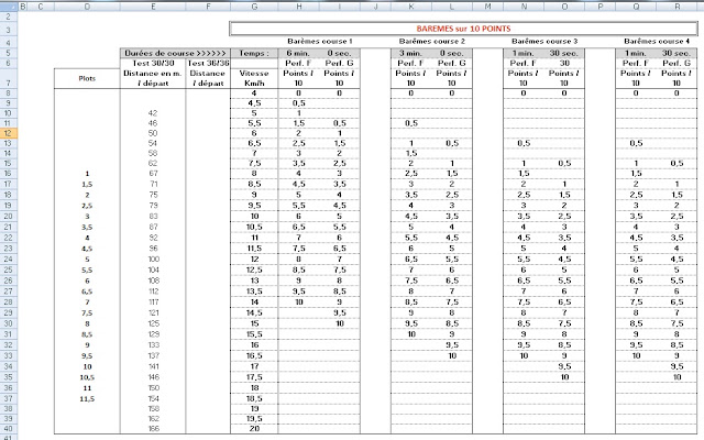 EXCEL ET L'EPS: CP1: Fiche Évaluation Demi-fond, collège, brevet.