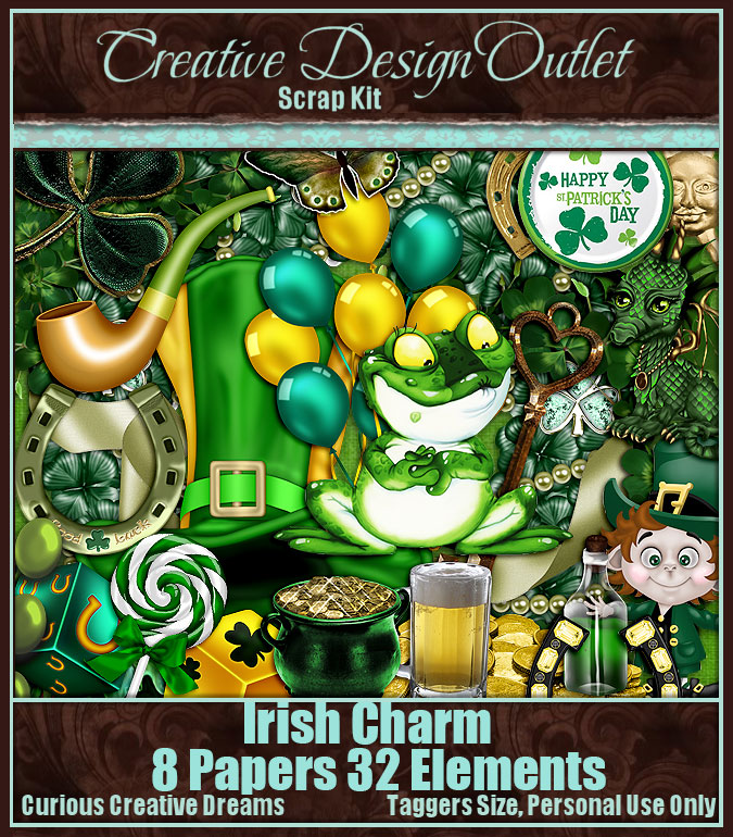 Always' Creations: Curious Creative Dreams- Diamond Scrapkit Irish Charm