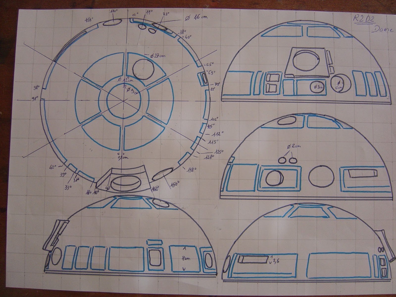 droide star wars: R2D2 la tête