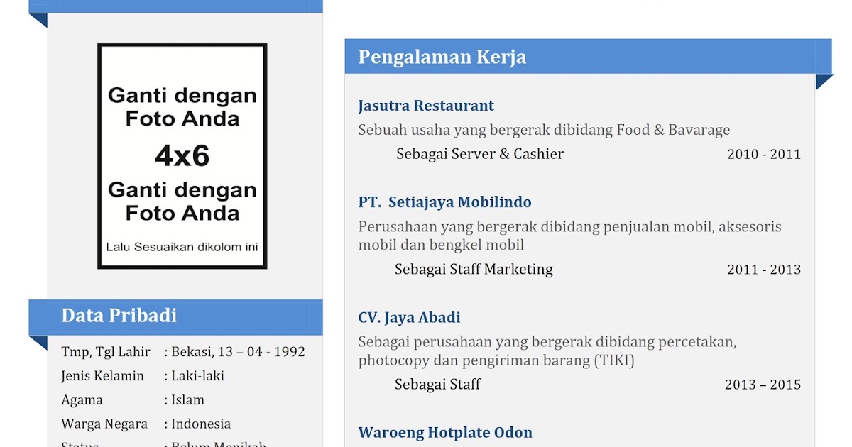 Contoh Resume Yang Menarik Di Jobstreet : Contoh Resume Di Jobstreet ...