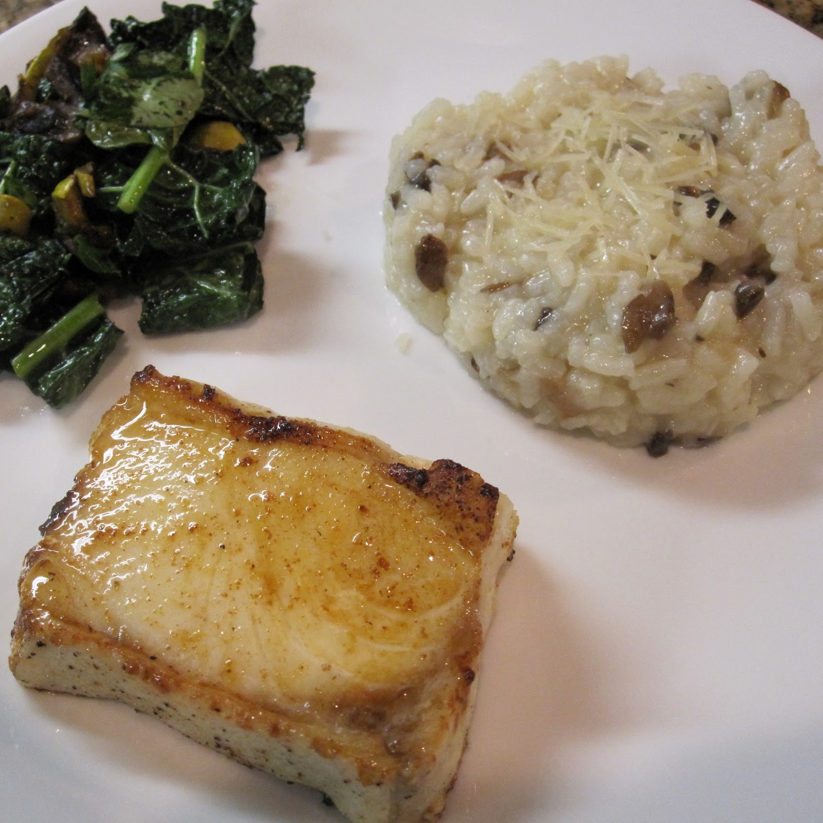 Granted by Tiffany: Seared Halibut with Truffled Mushroom Risotto and ...