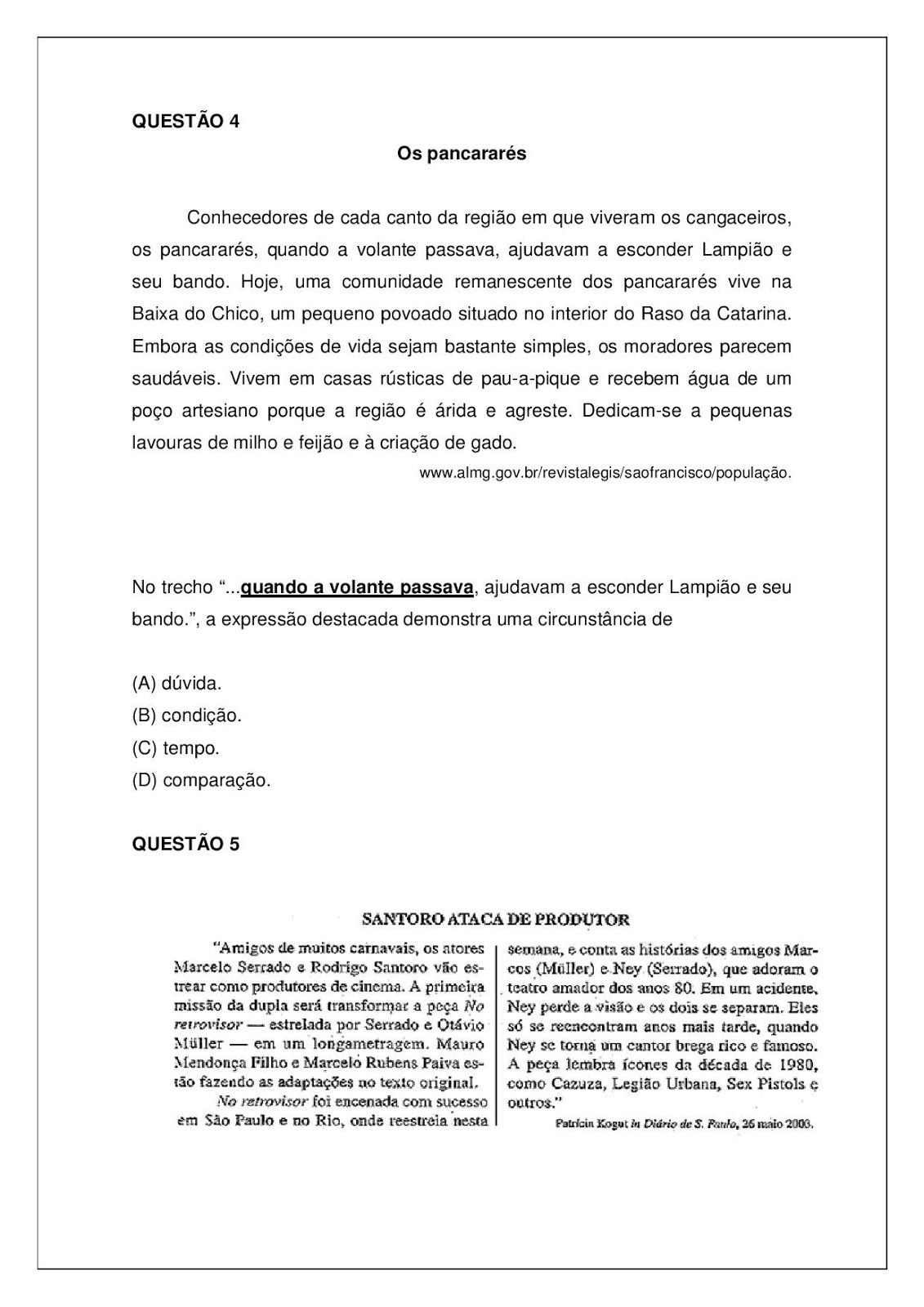 Prova de Língua Portuguesa para o 8º Ano - Prova pronta para imprimir ...