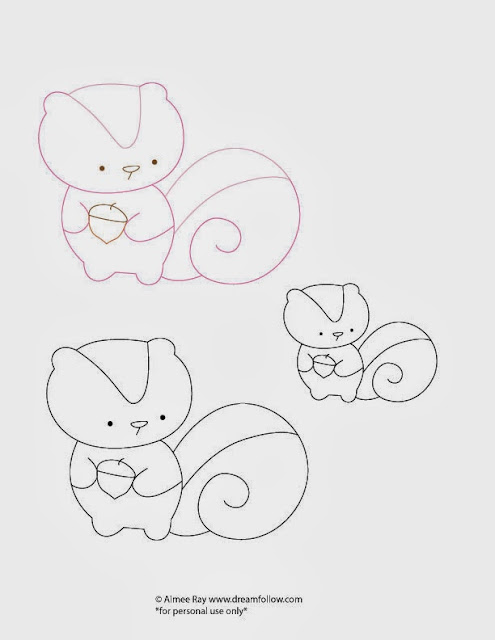 little dear tracks: free chipmunk embroidery pattern