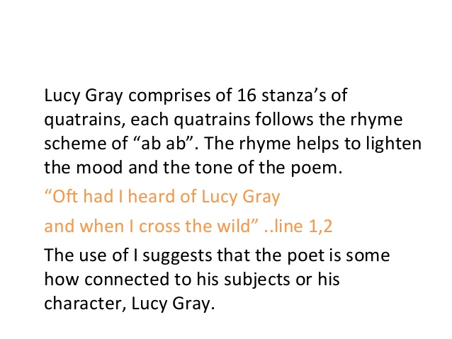 English Literature : Critical Analysis of Lucy Gray By William Wordsworth