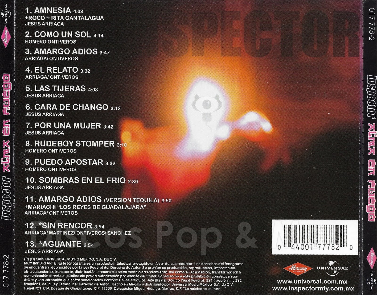 Discos Pop & Mas: Inspector - Alma en Fuego