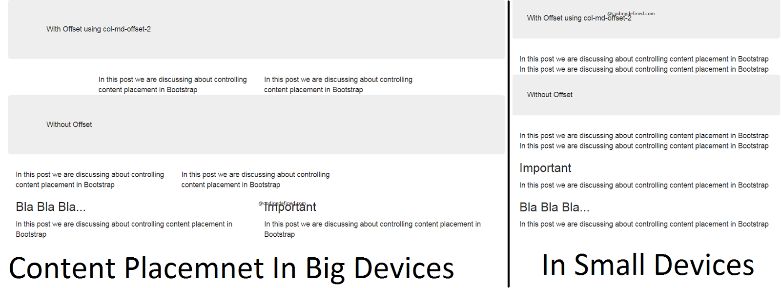 Control Content Placement In Bootstrap Coding Defined