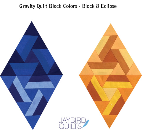 Jaybird Quilts: Gravity Quilt Block Colors - Block 8 Eclipse