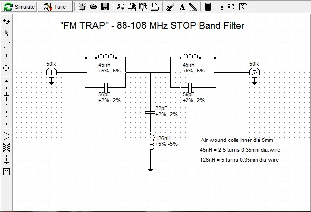 LNA for all: DIY "FM TRAP" or 88-108 MHz Band STOP filter