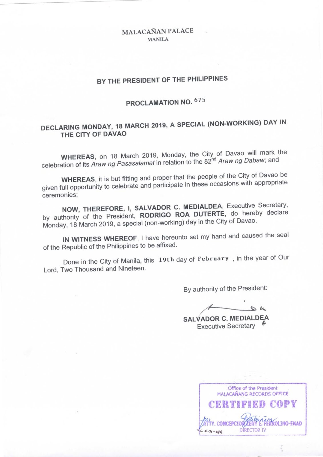 Philippine Holidays: Special (Non-Working) Day in Davao City on March ...