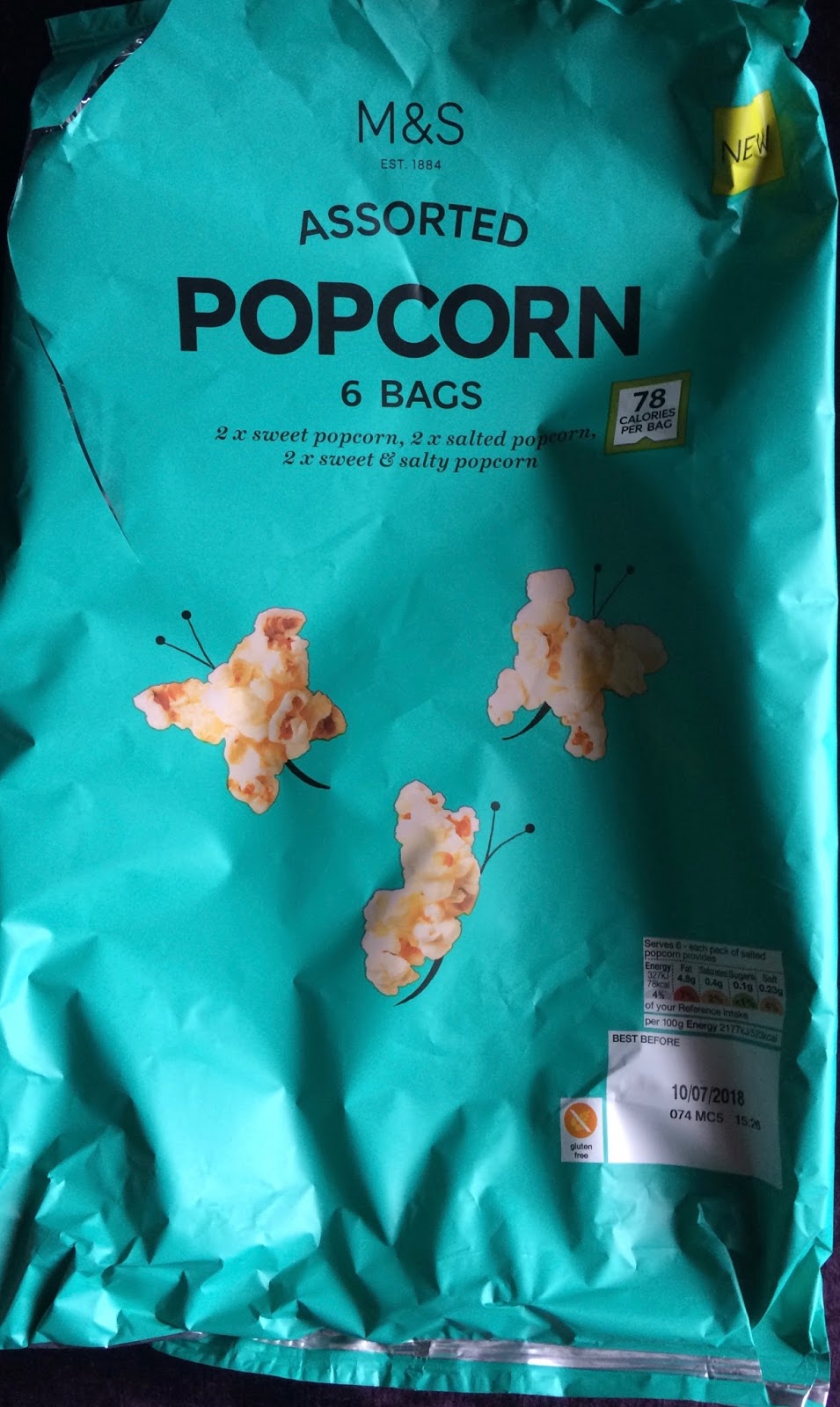 Cheeseburger Crisps & Other Stories: M&S Assorted Popcorn 6 Bags
