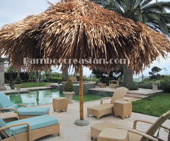 9'ft Asian Thatch Umbrella(Solid Bamboo frame)-Palapa Set 14('ft ...