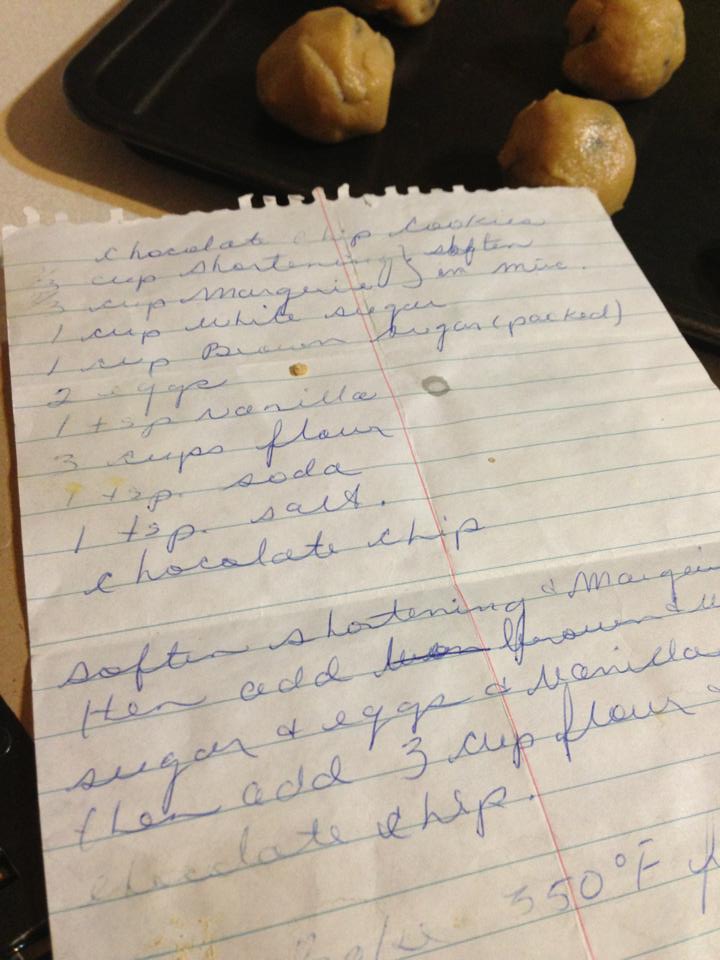 Eco Yogini: Handwritten Recipes and Delicious Chocolate Chip Cookies