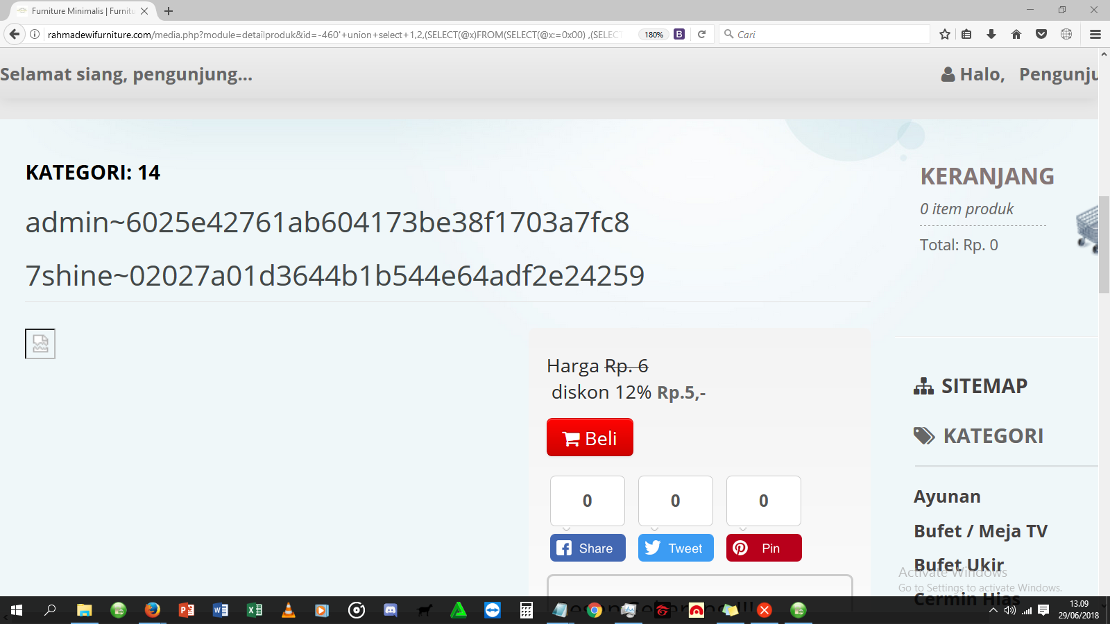 CARA DEFACE SQL INJECTION MANUAL WITH DIOS - CYBERCARA