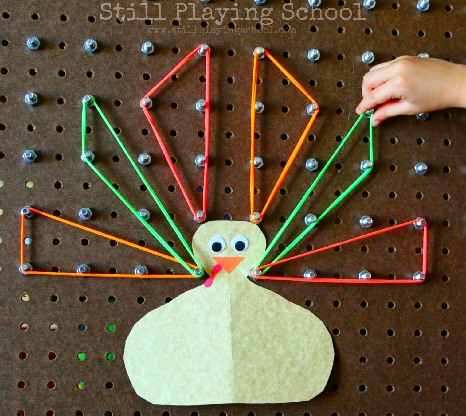 Thanksgiving Turkey Geoboard | Still Playing School