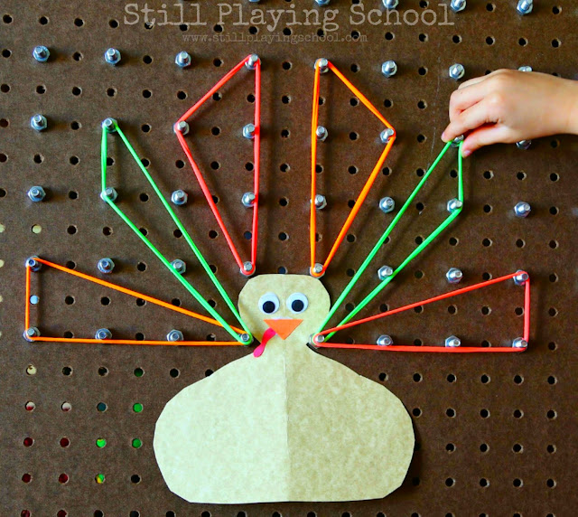 Thanksgiving Turkey Geoboard | Still Playing School